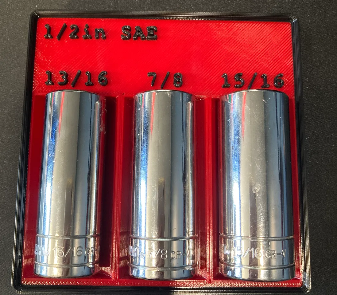 Gridfinity 1/2 drive SAE Deep Socket Holder by crpeterson | Download ...