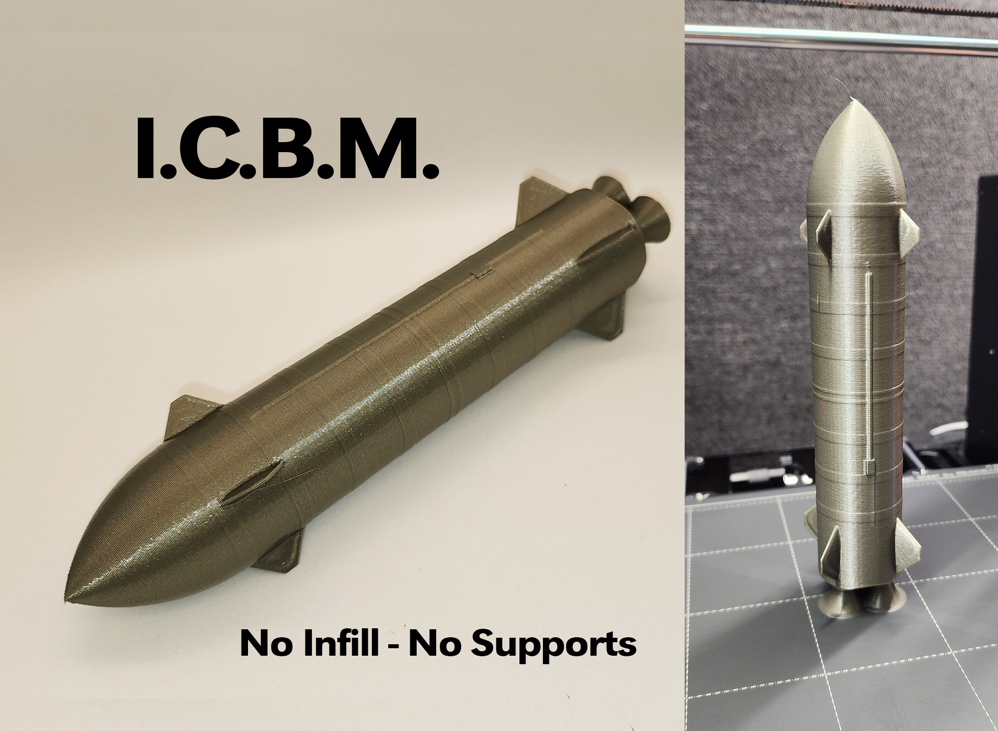 ICBM - No Infill No Support Ballistic Missile by Triple G Workshop ...