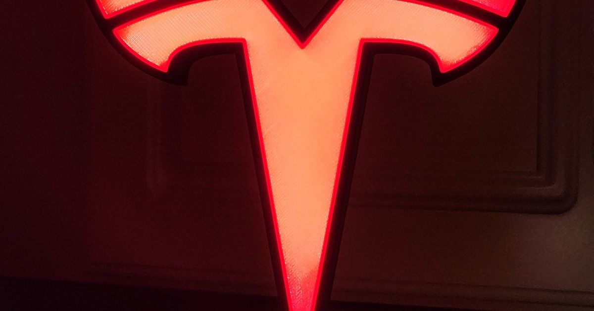 Tesla logo lamp by godfinger | Download free STL model | Printables.com