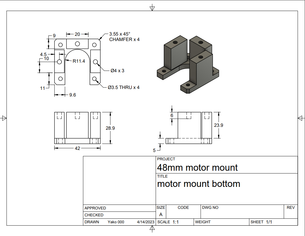 48mm motor mount for coreception by yako000 | Download free STL model ...