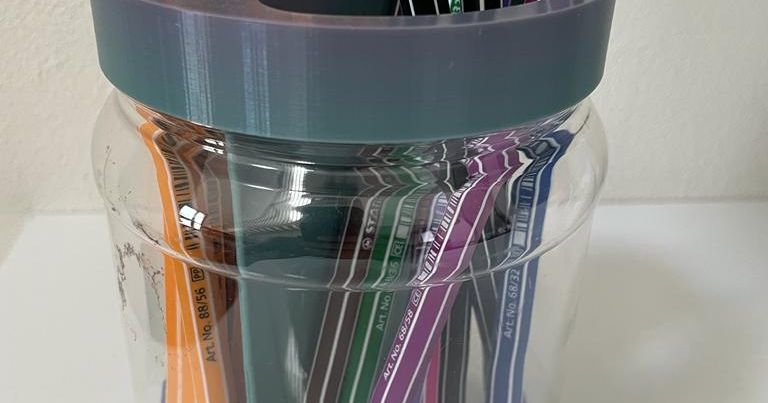 Jar pen holder by DucaMerlin | Download free STL model | Printables.com