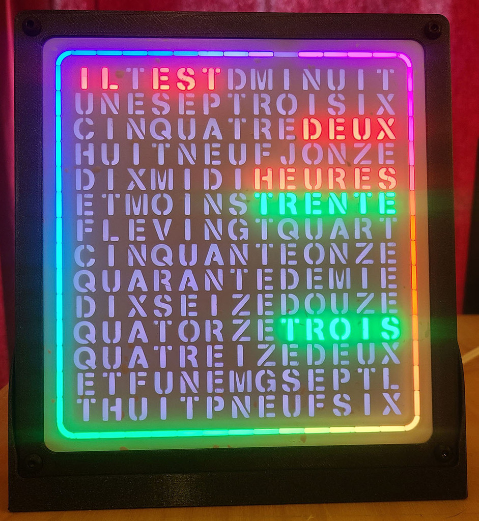 Word Clock (French) by machintrucbidule | Download free STL model ...