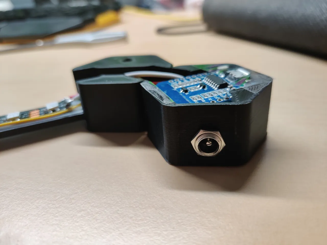 WLED HexaLeS Lamp Remix with DC jack, power button and level shifter by ...