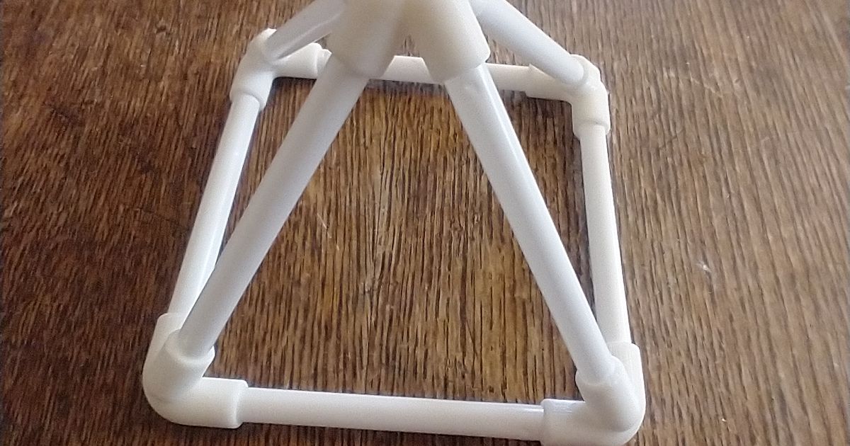 Straw Square Pyramid Connector by Books | Download free STL model ...