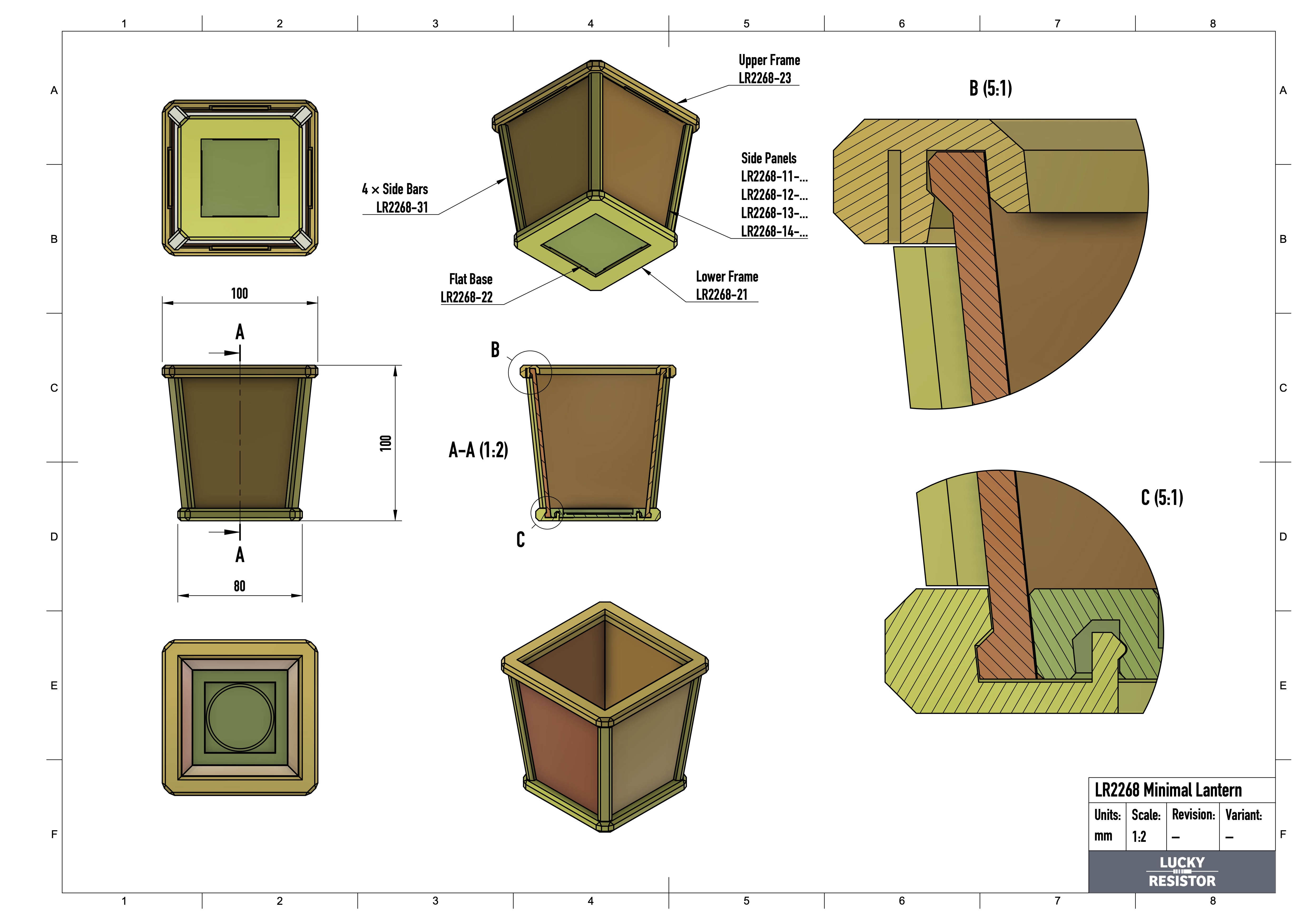 The Modular Lantern Frame, Lid, Pole and Foundation - Low Poly Design ...