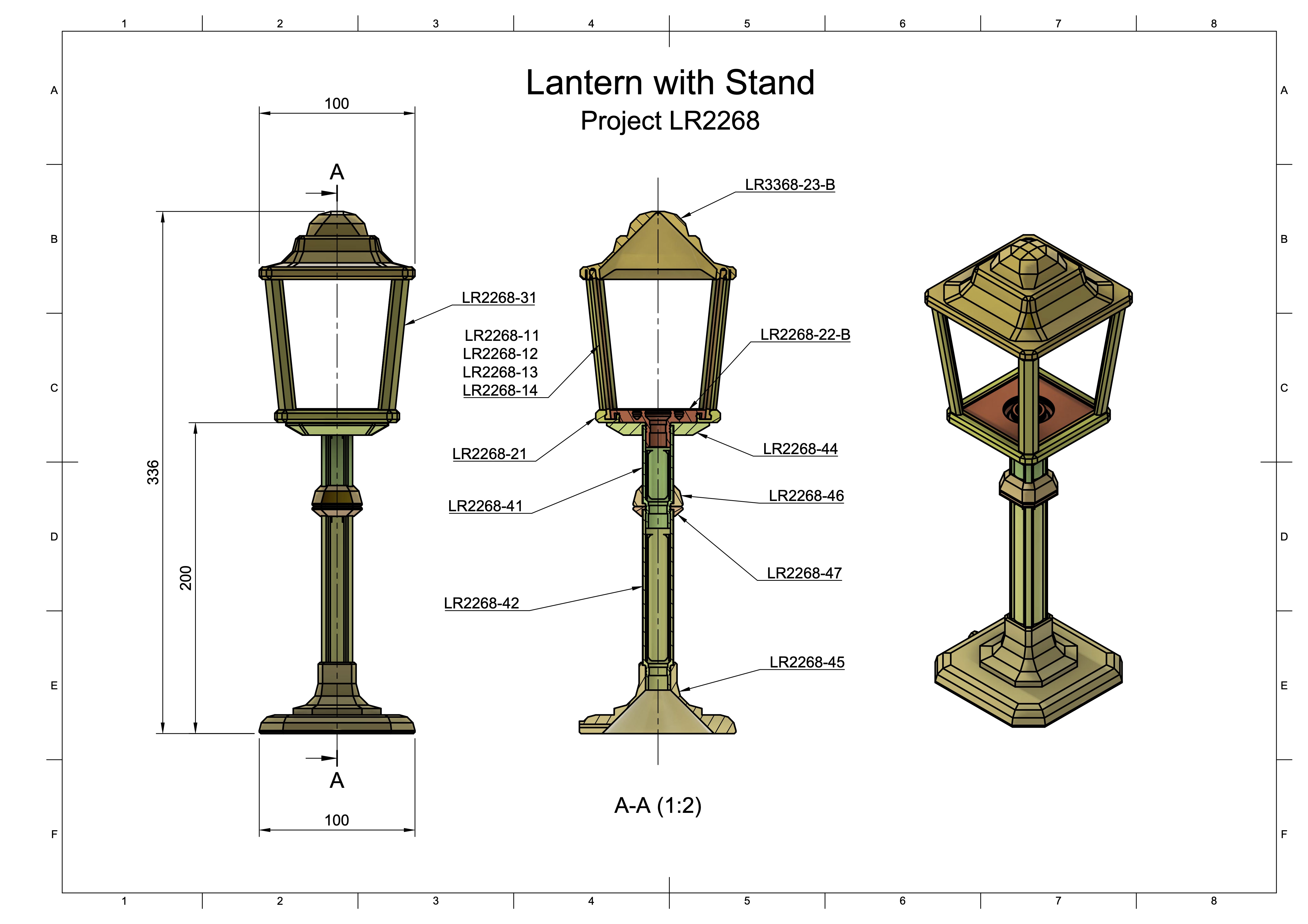 The Modular Lantern Frame, Lid, Pole and Foundation - Low Poly Design ...