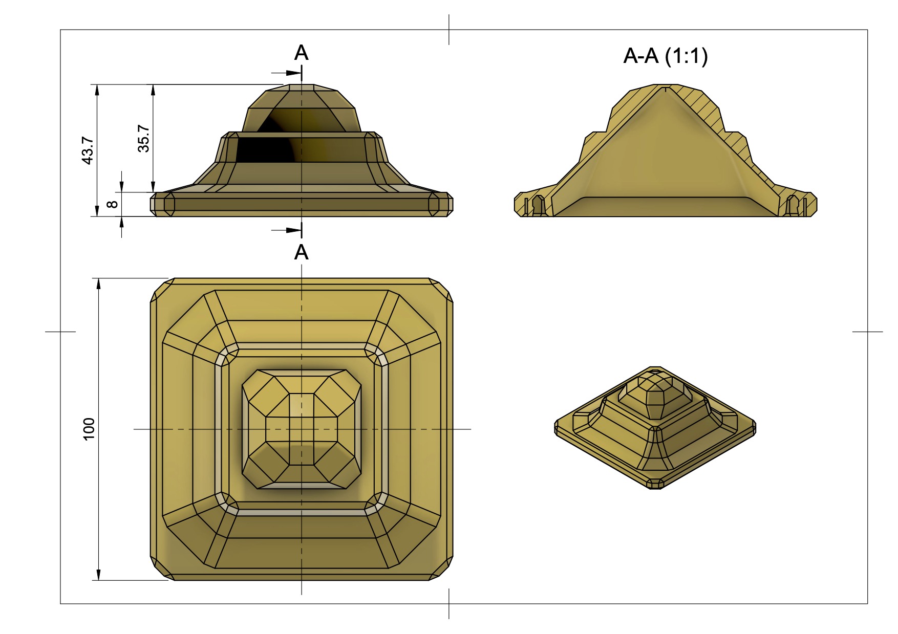 The Modular Lantern Frame, Lid, Pole and Foundation - Low Poly Design ...