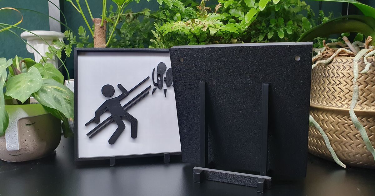 Portal - Stands for Level Warning Plaques by noogle | Download free STL ...