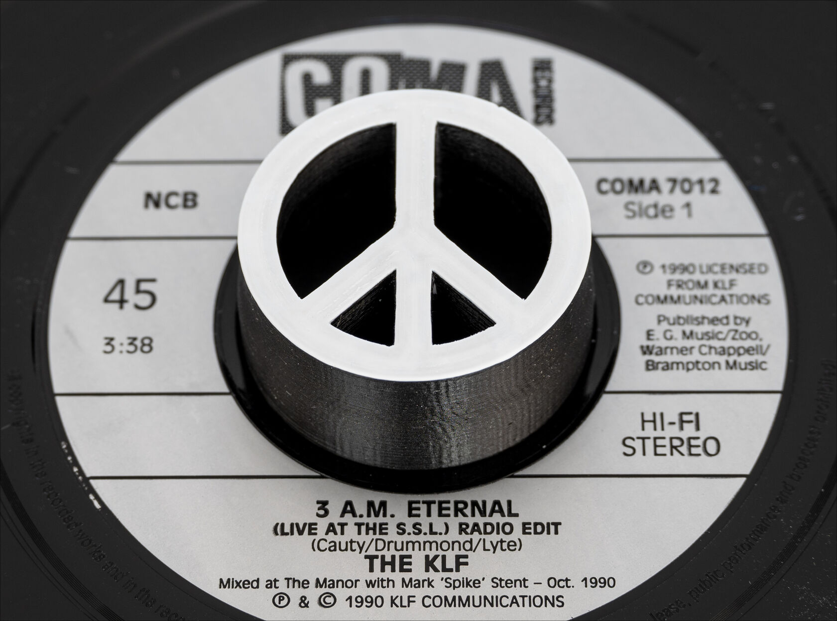 45 Record Adapter Peace High by Bent Derailleur | Download free STL ...