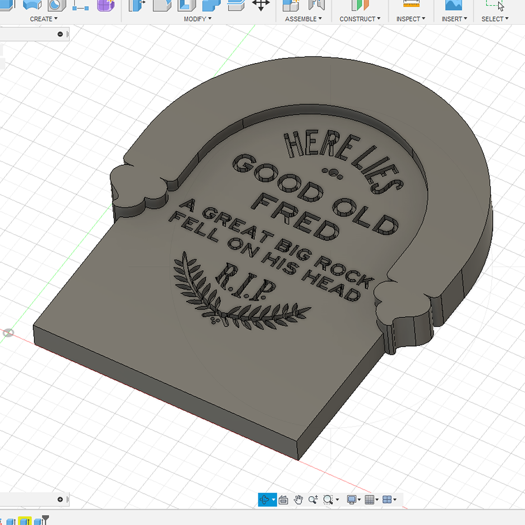 Haunted Mansion "GOOD OLD FRED" Tombstone by John | Download free STL ...