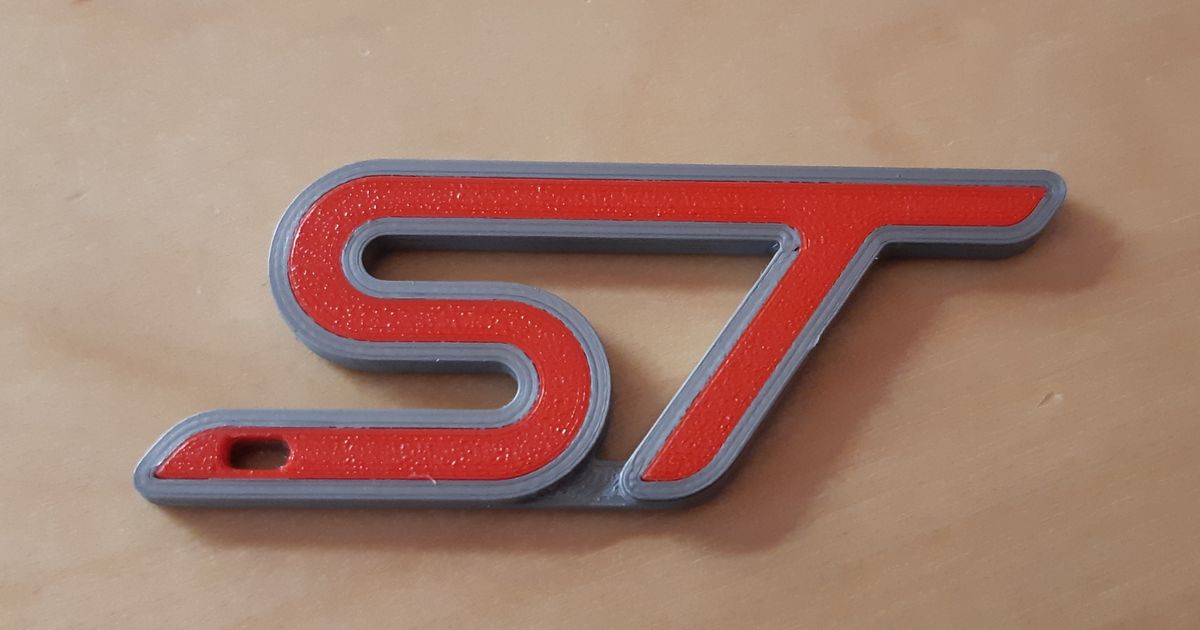Ford ST logo colored for keychain by nks | Download free STL model ...