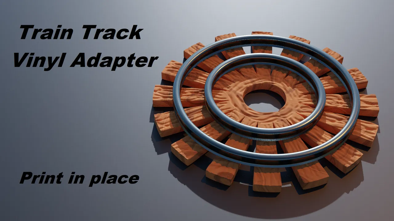 Train Track 45 Record Adapter by Tio | Download free STL model ...