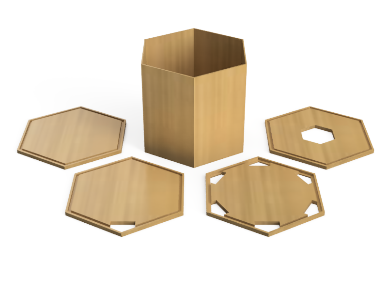 Hexagonal container with custom lids by ChronoTroy | Download free STL ...