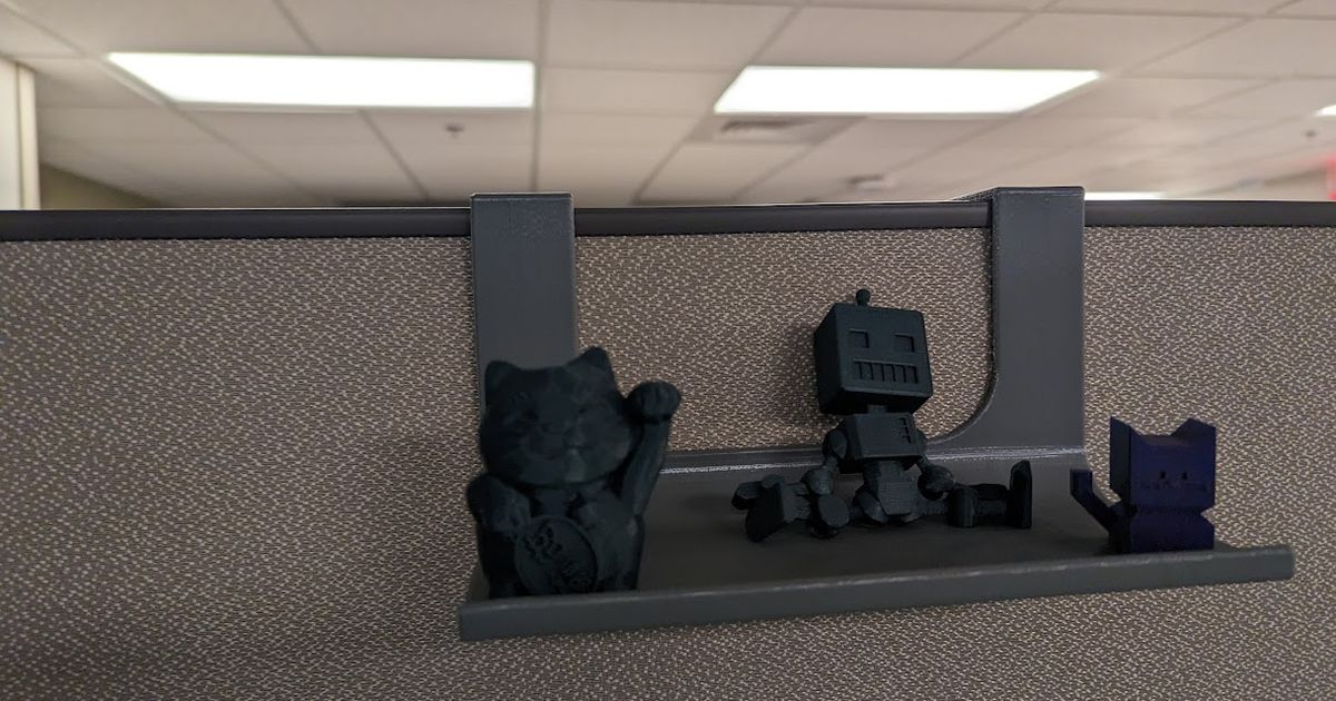 Shelf for 2" cubicle wall by Brian | Download free STL model ...