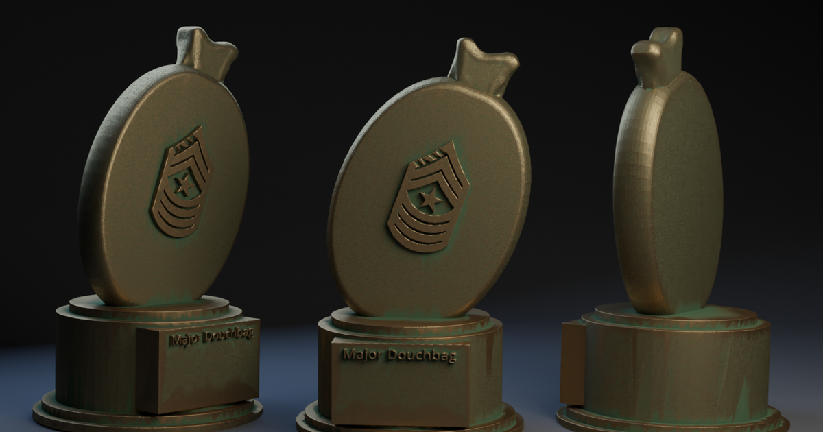 Major Douche Bag Trophy by Peter Farell | Download free STL model ...