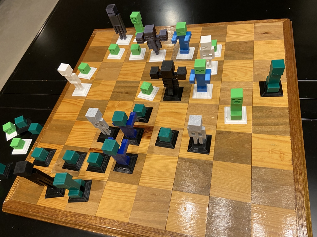 Complete Minecraft Chess Set by Corey | Download free STL model ...