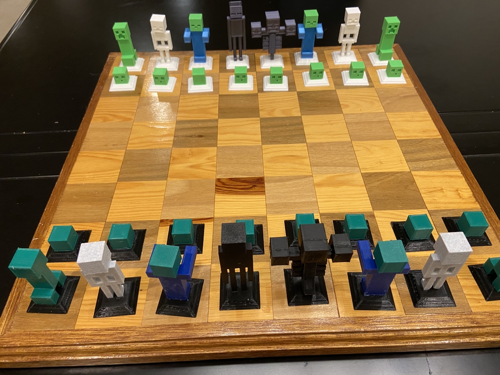 Complete Minecraft Chess Set by Corey | Download free STL model ...