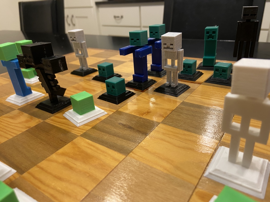 Complete Minecraft Chess Set by Corey | Download free STL model ...
