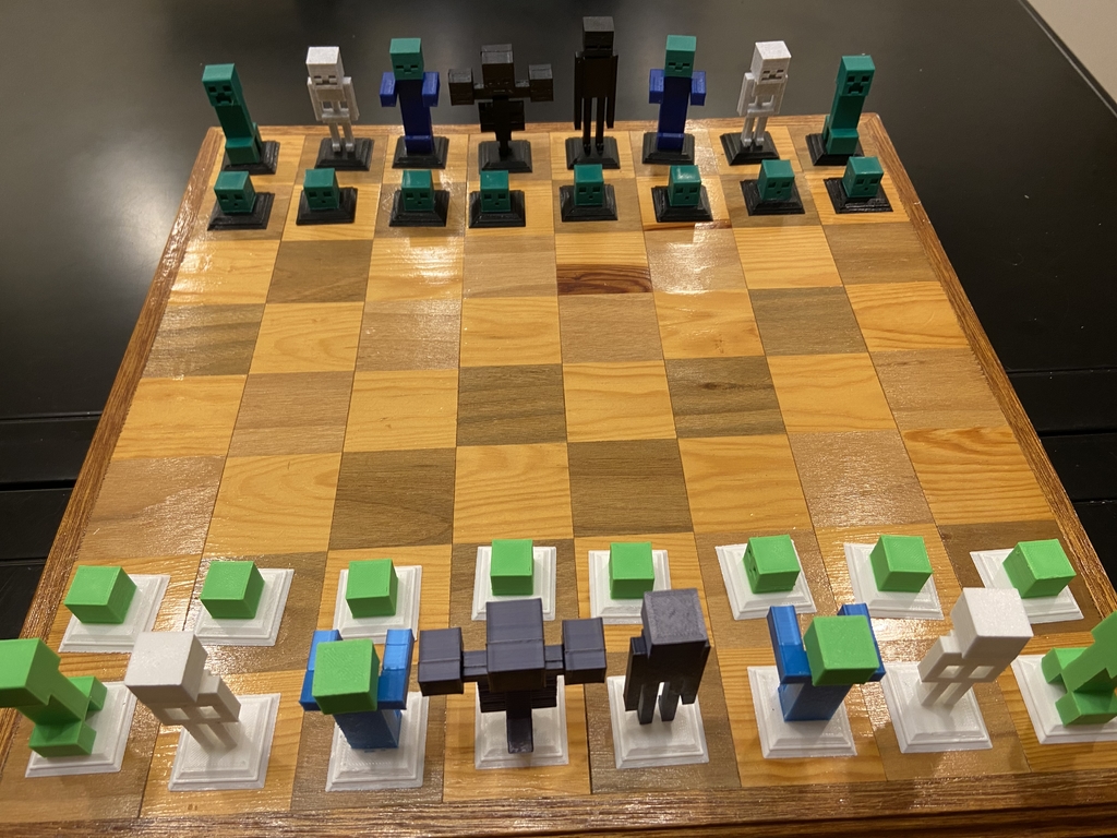 Complete Minecraft Chess Set by Corey | Download free STL model ...