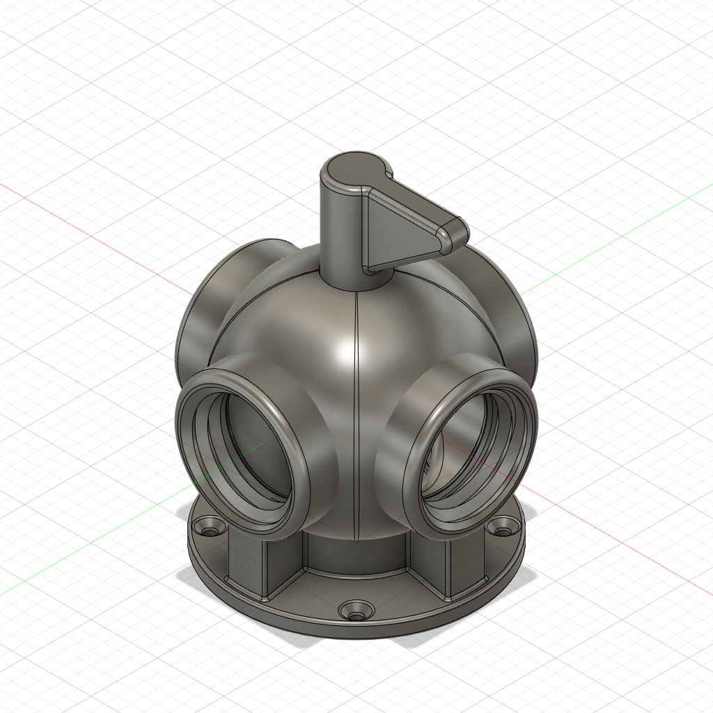 pip 4way vacum hose valve by alain | Download free STL model ...