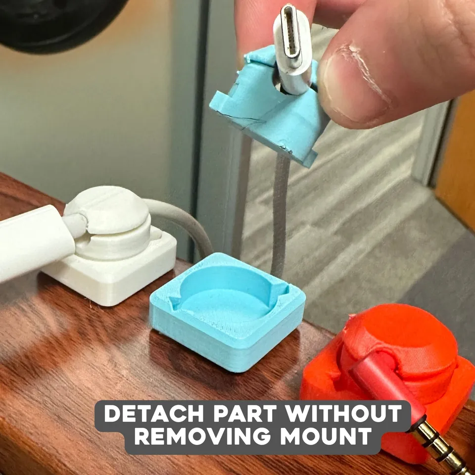3D Printed Cable Organizer With Detachable Clip by Brandon Santana ...