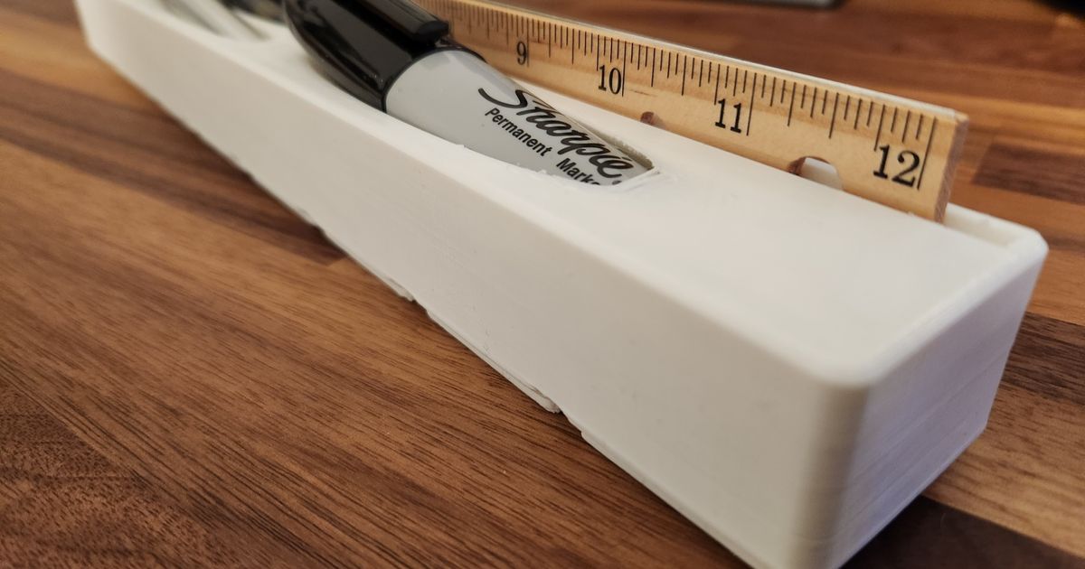 Gridfinity 1x8 Ruler / Marker / Pen Holder by cogspace | Download free ...