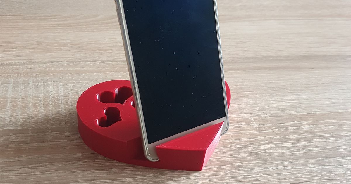 Phone Holder Heart by Martin | Download free STL model | Printables.com