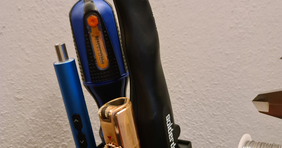 Gridfinity Lighter and Electric soldering iron (Solder Doodle) mount by ...