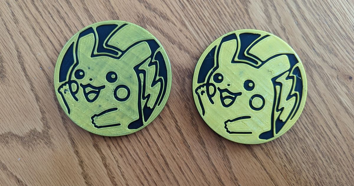 [REMIX} - Pikachu Token Coaster by PKingRoch | Download free STL model | Printables.com