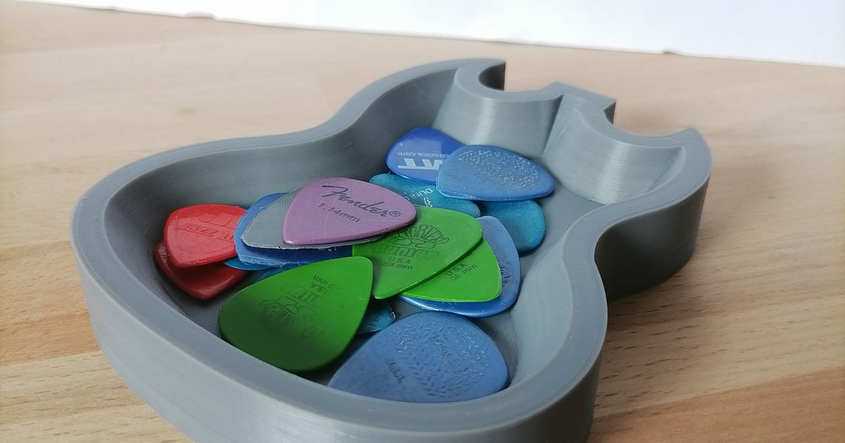 3D Printed Case for Guitar and Bass Picks in the Shape of an SG Guitar ...