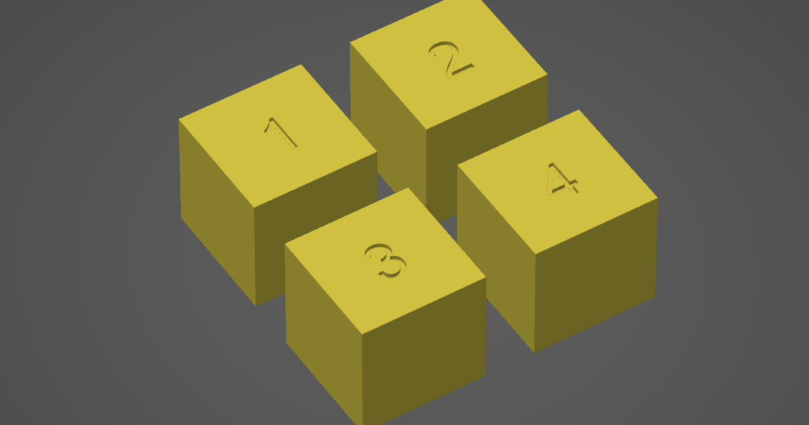 4 Numbered cubes 15x15mm - Test by Gordy | Download free STL model ...
