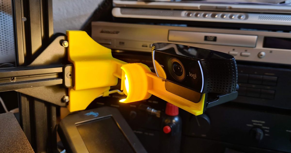 Logitech C922 mount remixed with LED by Siggy101 | Download free STL ...