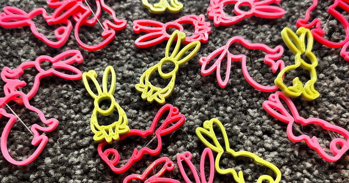 Rabbit Bunny Easter Earring Set by Rawlus | Download free STL model ...