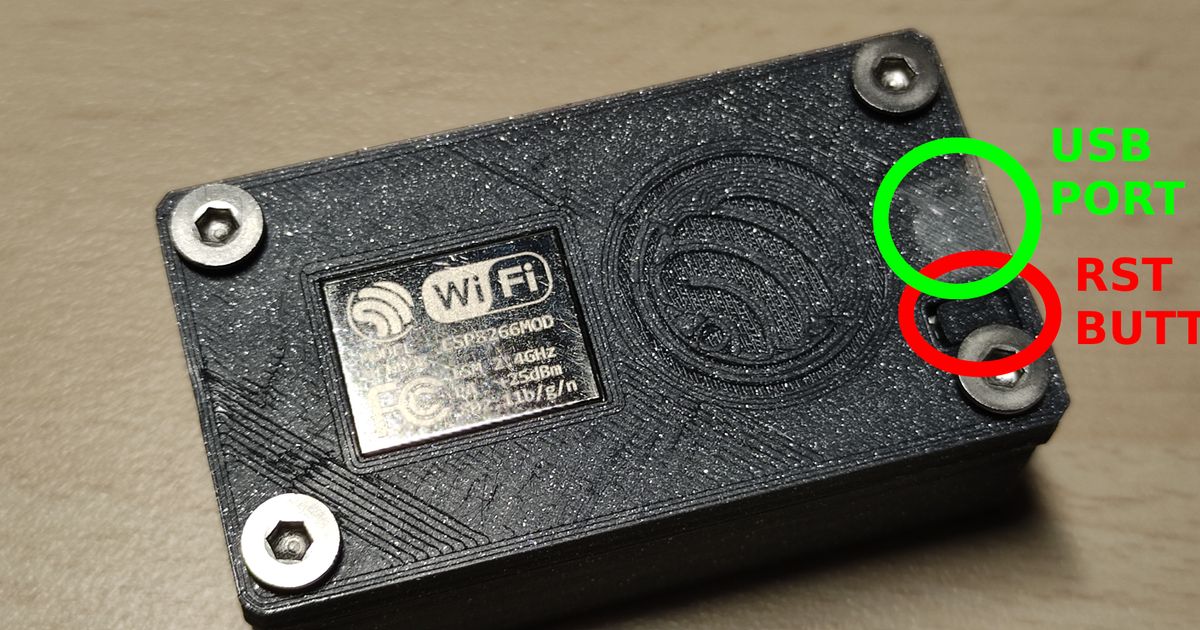 ESP8266 Case (for NodeMCU Dev Kit V1.0), USB port & RST button ... ESP8266 Case (for NodeMCU Dev Kit V1.0), USB port & RST button ...