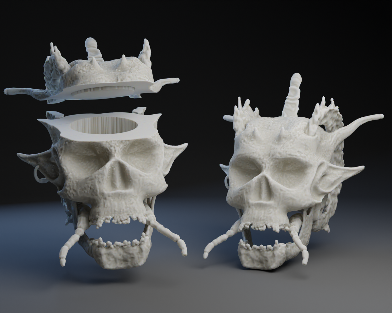 Goblin King Skull Dice Box. by Peter Farell | Download free STL model ...