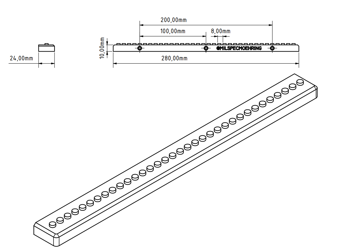 LEGO Minifigure Display 34 Studs / 280mm by milspecmoehring | Download ...