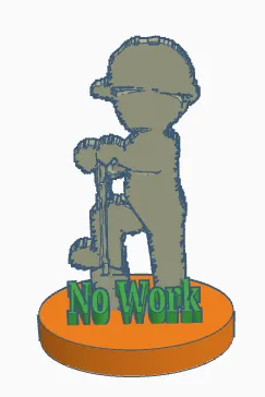 No Work by Dirk Zufall | Download free STL model | Printables.com