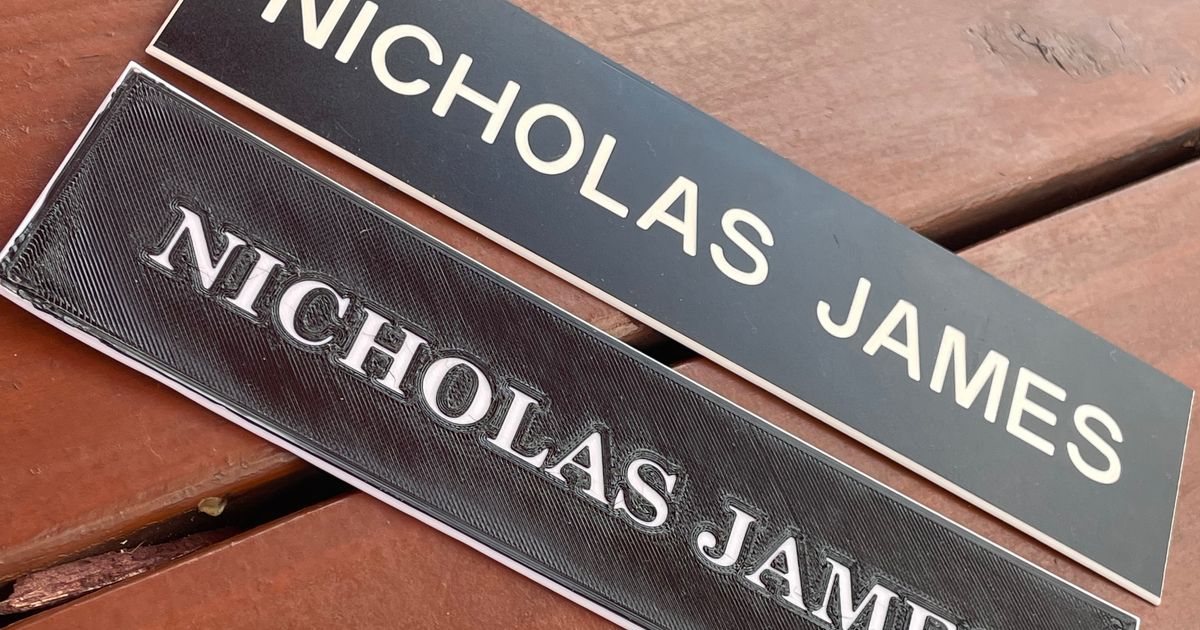 Nameplate (2 color MMU2S) by NickAtNight | Download free STL model ...