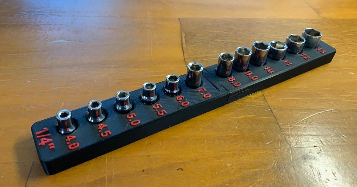 1/4in Metric Socket Rail by Wiseone | Download free STL model ...