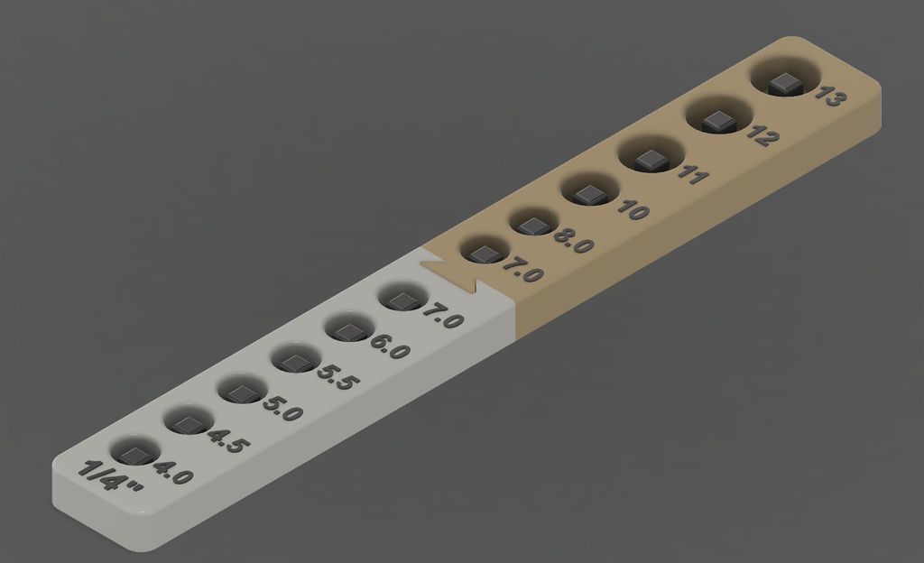 1/4in Metric Socket Rail by Wiseone | Download free STL model ...