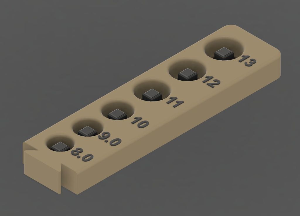 1/4in Metric Socket Rail by Wiseone | Download free STL model ...