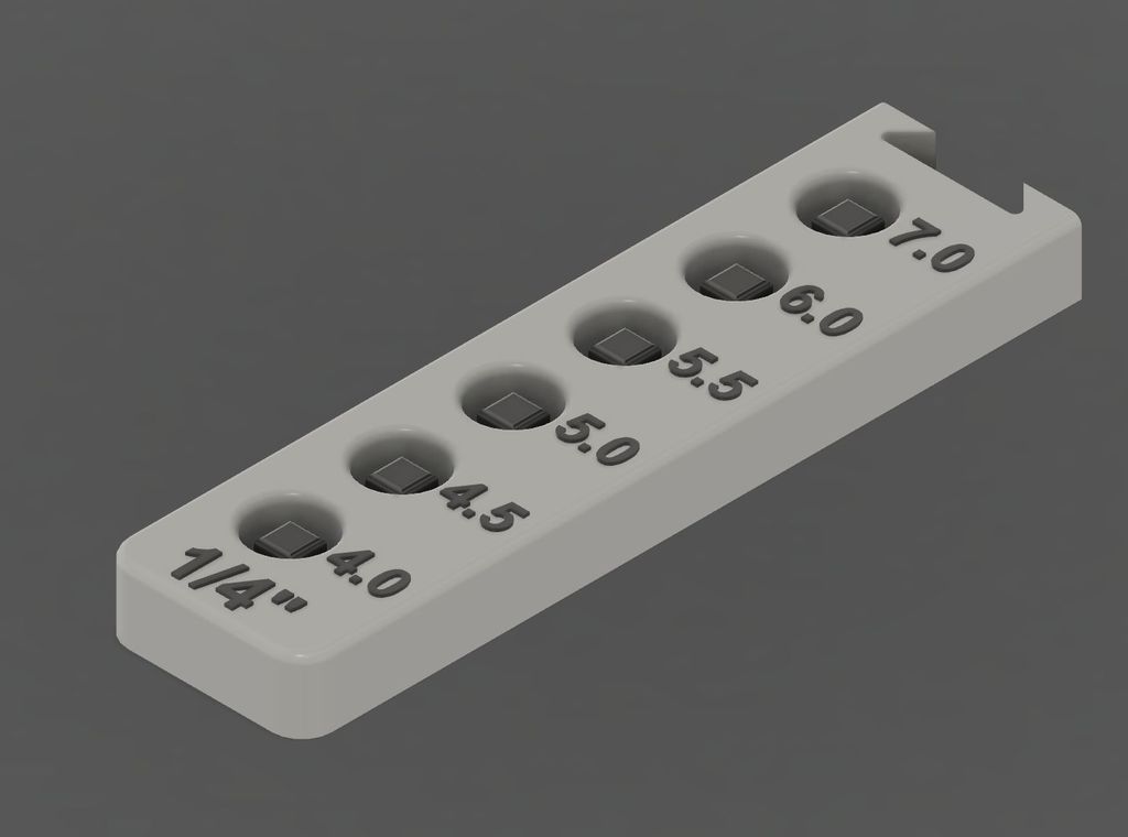 1/4in Metric Socket Rail by Wiseone | Download free STL model ...
