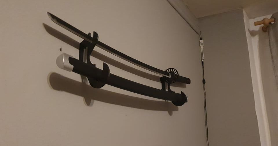 Wall holder for sword and case by Rh82 | Download free STL model ...