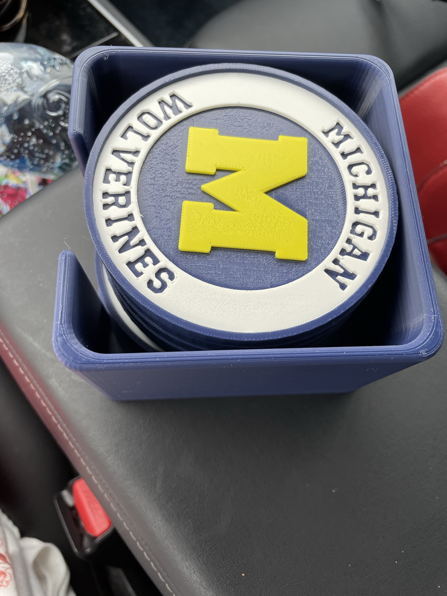 Michigan Wolverines coaster set with box by SR22pilot | Download free ...