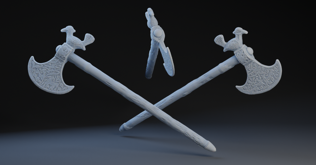 Decorative Axe with Bird on It. by Peter Farell | Download free STL ...
