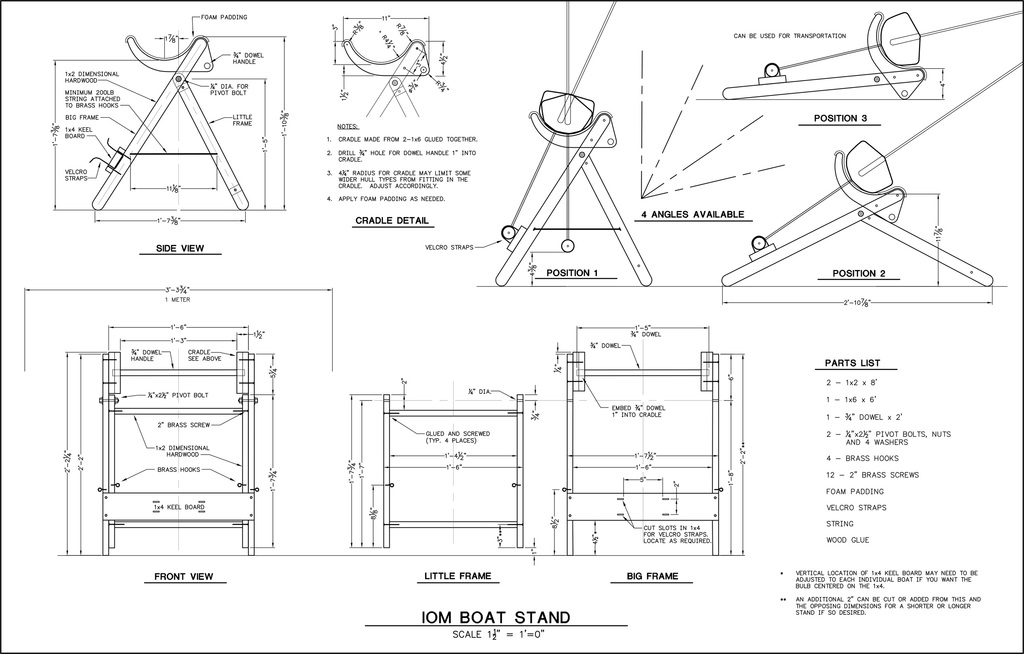 DF95 DF65 IOM US1M Star 45 and others 3/4" PVC pipe RC sailboat stand ...