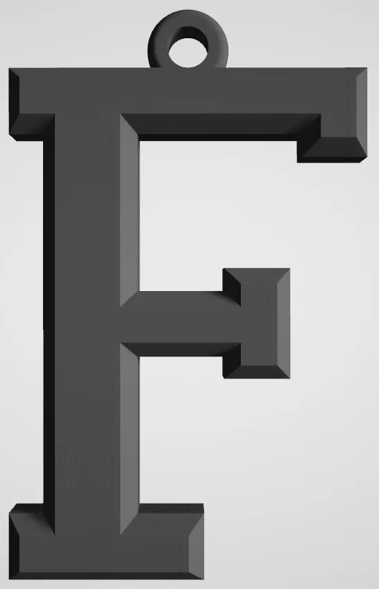 Keyring Letter F - Varsity by SGlacken | Download free STL model ...