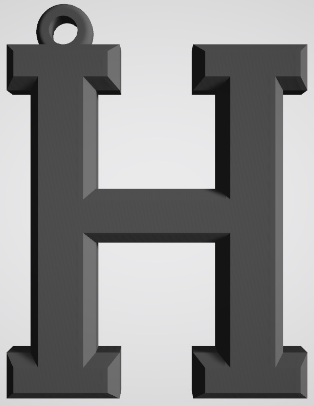 Keyring Letter H - Varsity by SGlacken | Download free STL model ...