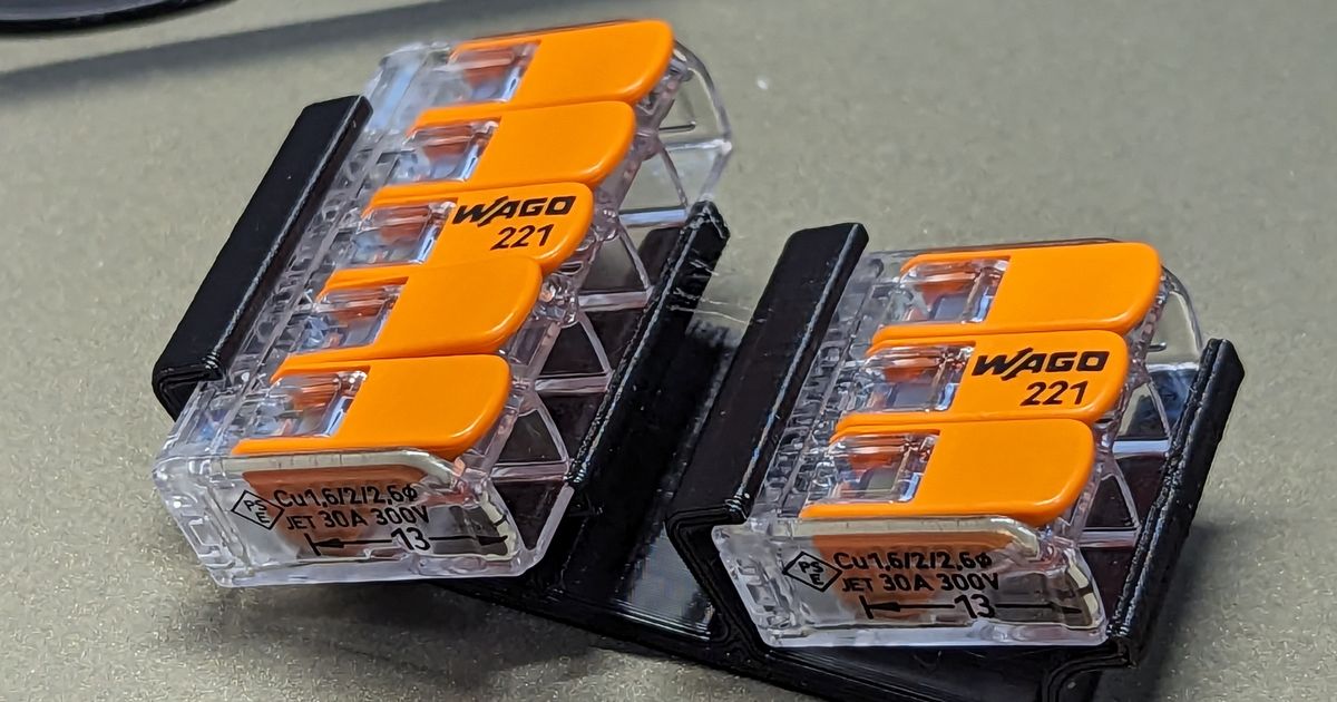 Wago 221-61x 10GA 30A surface mount clip wide version by Bill Ruehl ...