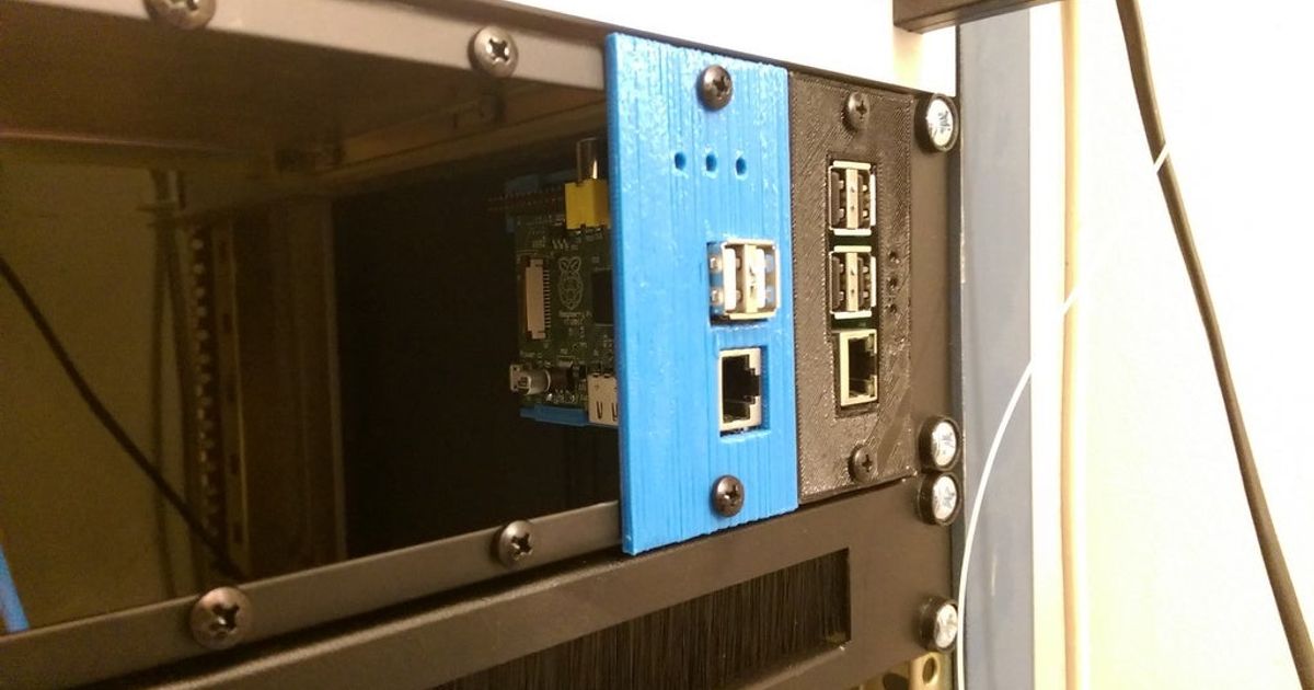 Rack for Raspberry PI B on a modular system 19" 2U by pfml | Download ...